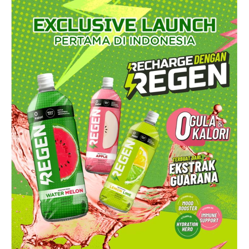 Jual (READY) EXCLUSIVE LAUNCH REGEN Rasa Watermelon, Apple, Lemon Lime ...