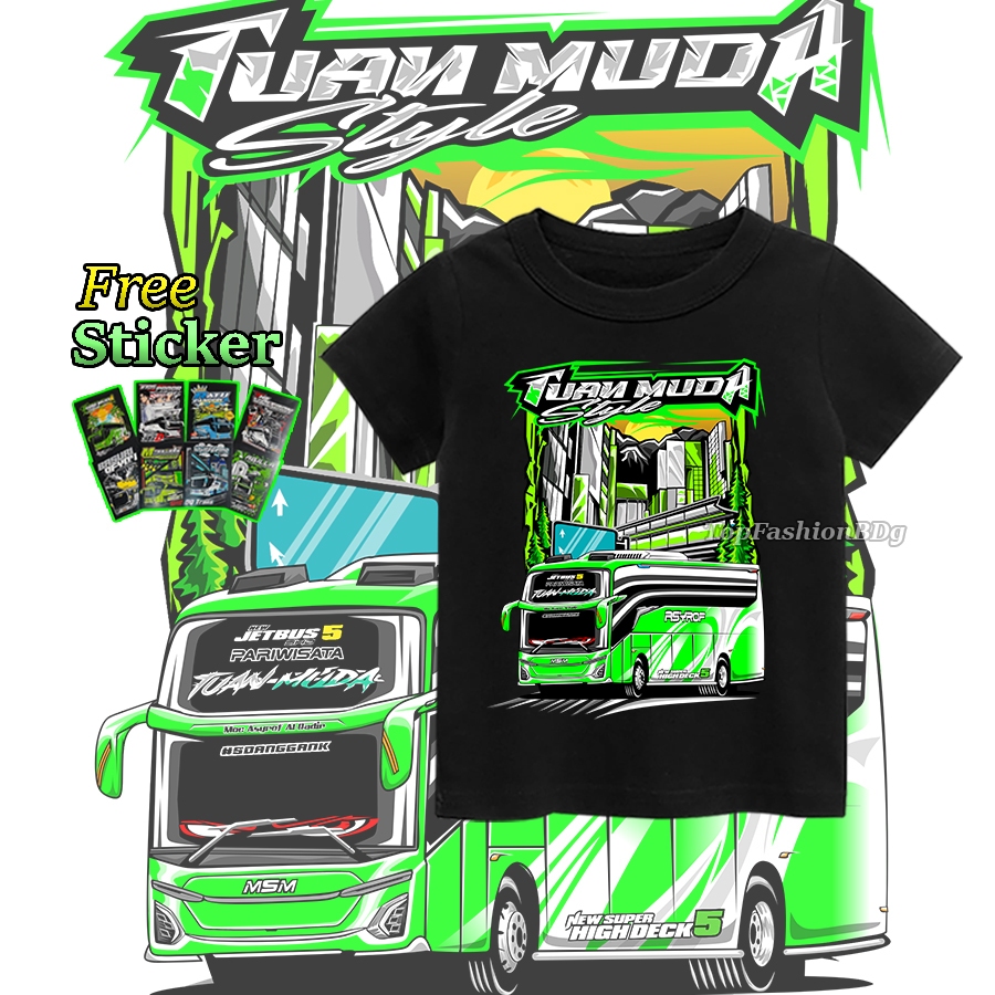 Jual Baju Anak Bus TUAN MUDA V 2 JETBUS 5 Kaos Vektor Bus Telolet Anak Laki-Laki 1-12 Tahun ...