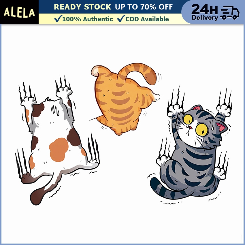 Jual Sticker Tiga kucing Cat Scratching Waterproof Dekorasi Stiker Body ...
