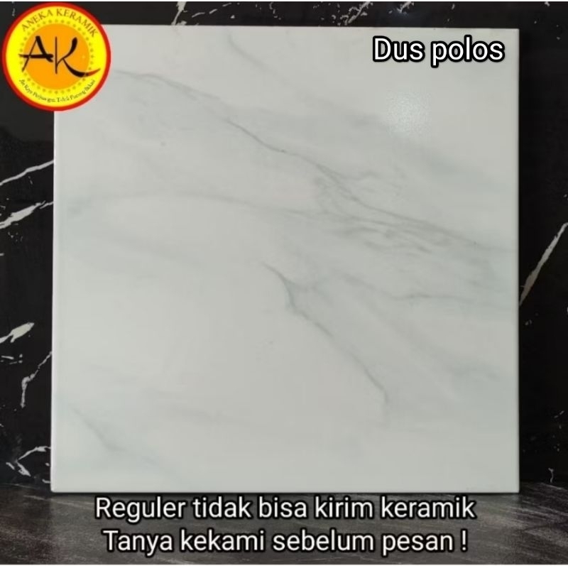 Jual Keramik Lantai Ruangan 40x40 Putih Motif Carara Glossy Avon Grey ...