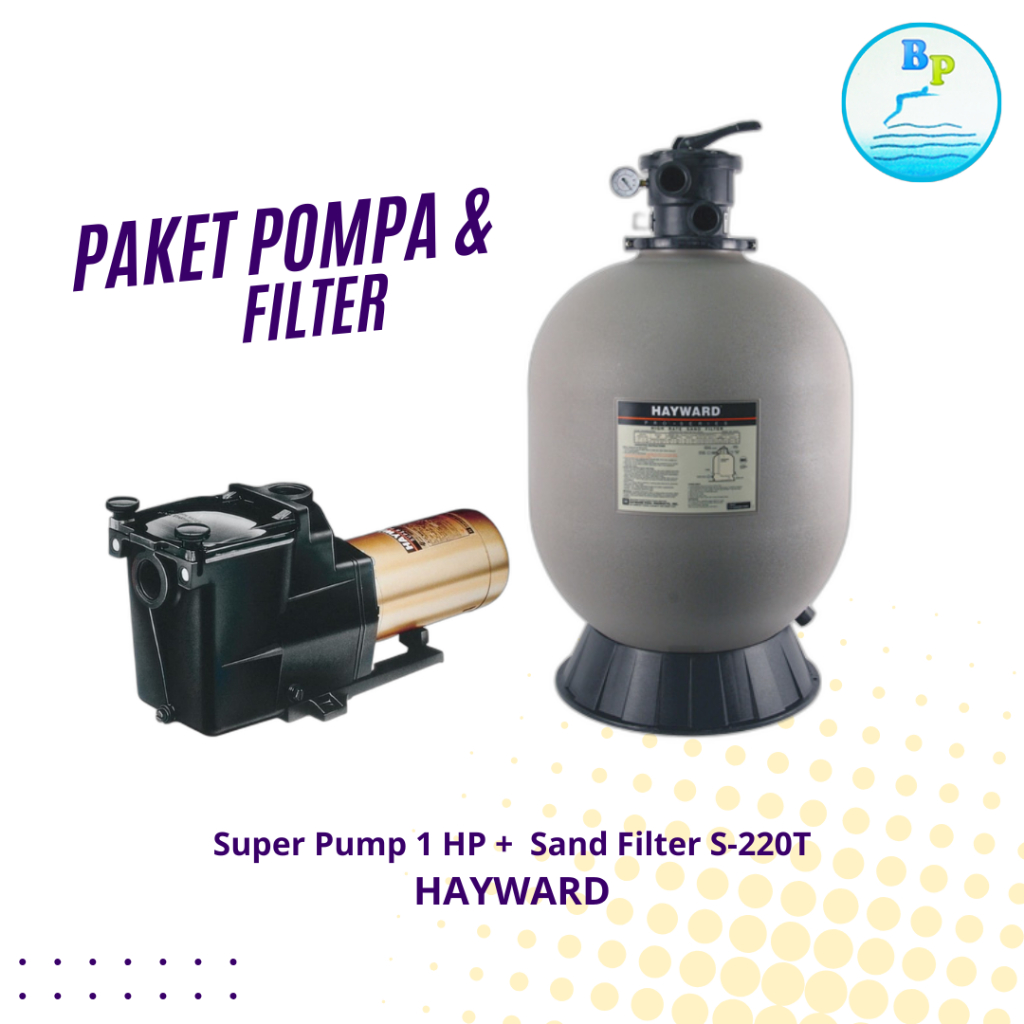 Jual Paket Pompa Kolam Renang Hayward 1 HP + Sand filter Hayward S-220T ...