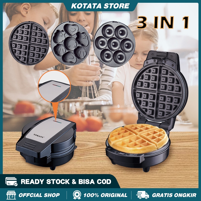 Jual [Ada stock]3 in 1 Waffle & Sandwich Maker Berbagai pola Cartoon ...