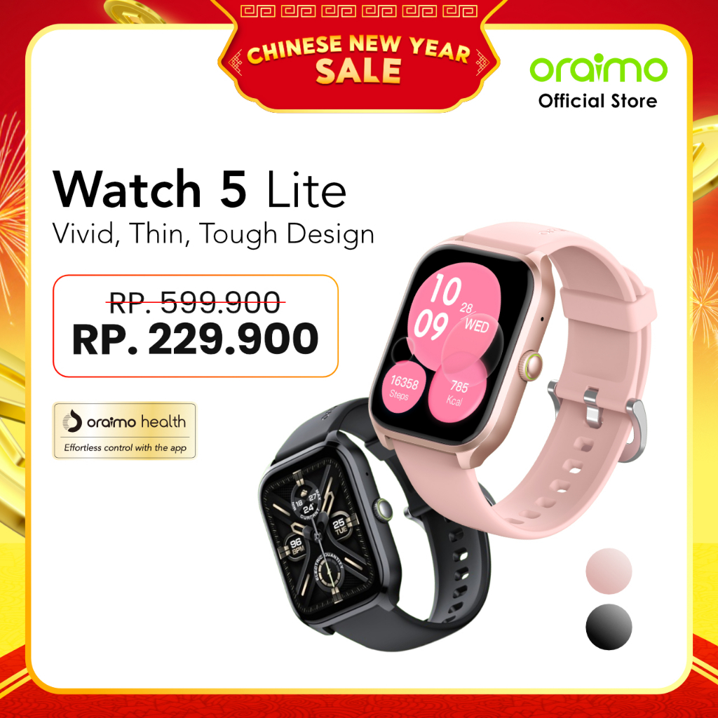 Jual (NEW LAUNCHING) oraimo Watch 5 Lite Smartwatch OSW-804 Jam Tangan ...