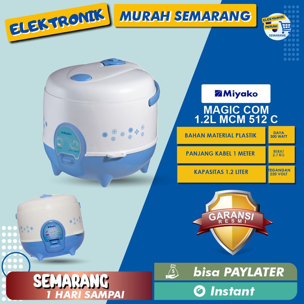 Jual Miyako Magic Com 1,2 Liter 3in1 MCM 512 C / Rice cooker ORIGINAL ...