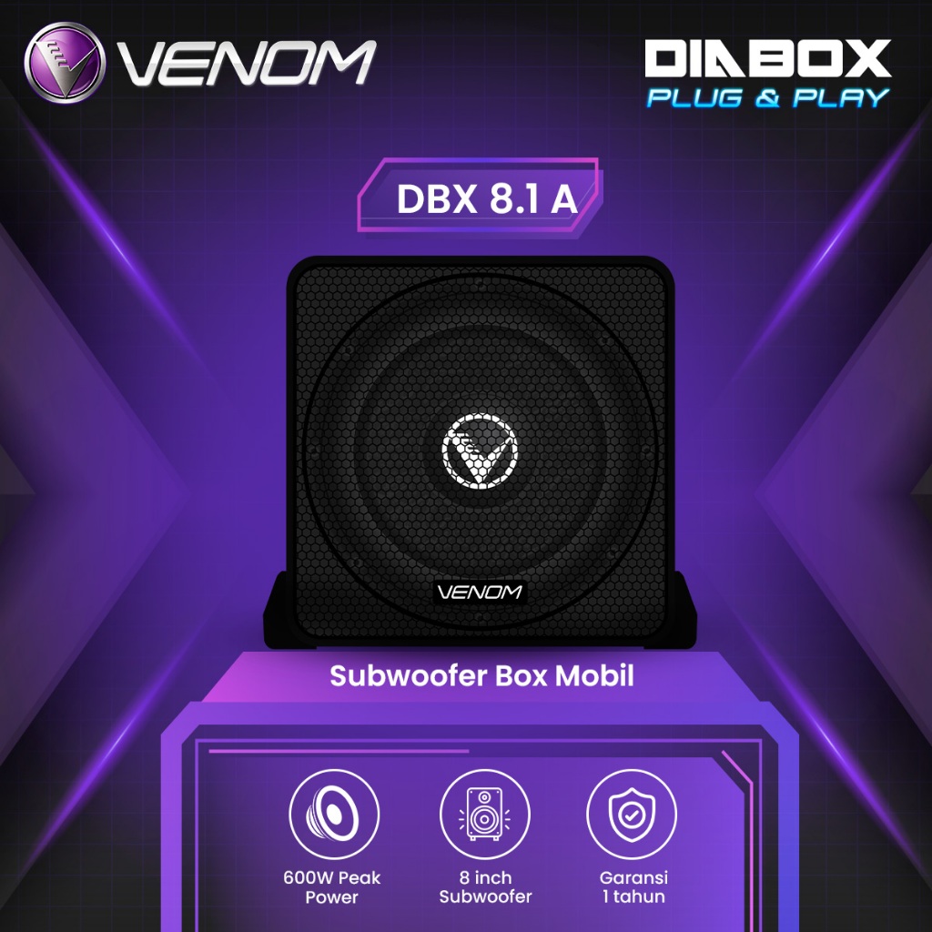Jual Venom Diabox Series DBX 8.1 A Subwoofer Box Bagasi Mobil Aktif ...