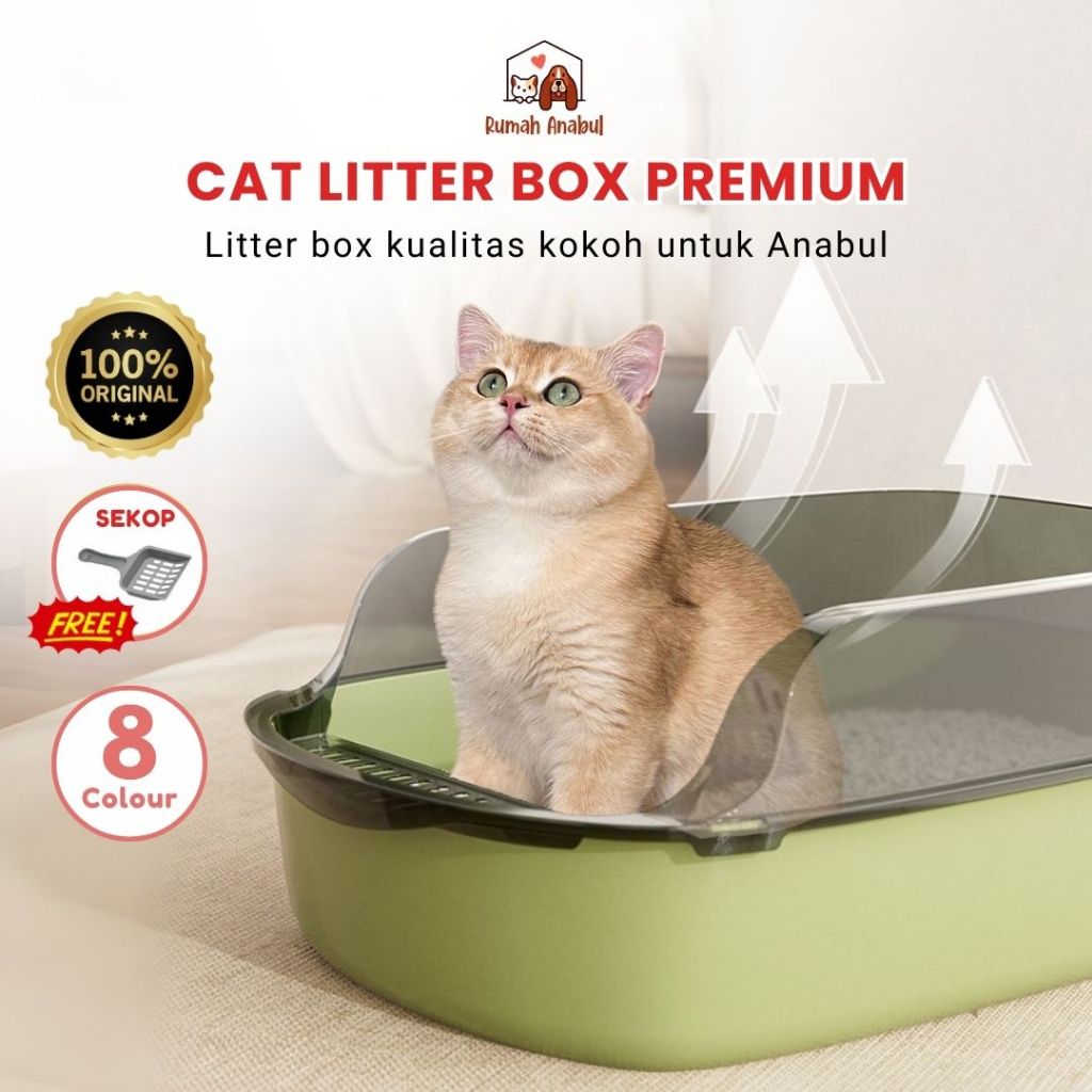 Jual Cat Litter Box Model Terbuka - Tempat Bak Pasir Kucing Tempat Pup ...