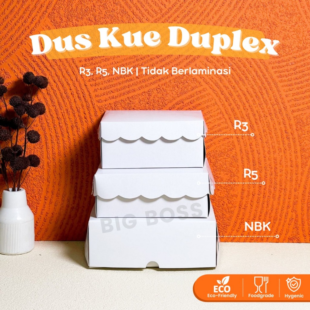 Jual [310GSM] Box Kotak Kue Snack R3 R5 NBK Putih Duplex / Dus Kue ...