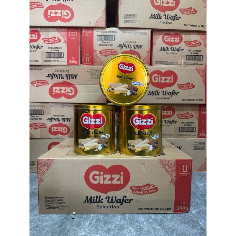 Jual Milk Wafer Gizzi Kaleng 240gr x 1 kaleng | Shopee Indonesia