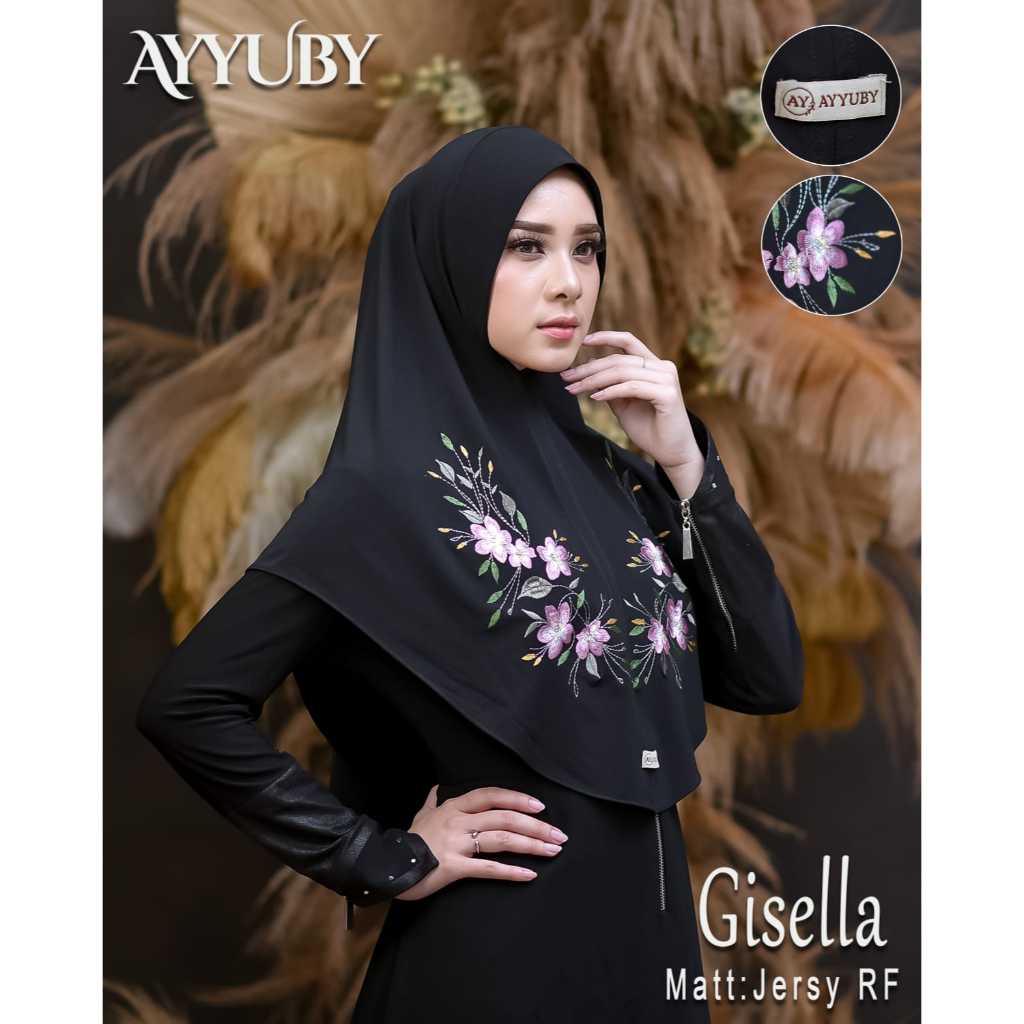 Jual Gisella - Hijab Bergo Bordir Softpad Antem Matt Jersey RF By ...