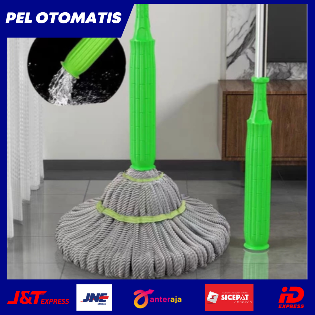 Jual Pel Otomatis Pel Lantai Efisien Putar Twist Mop Mikrofiber 360 ...