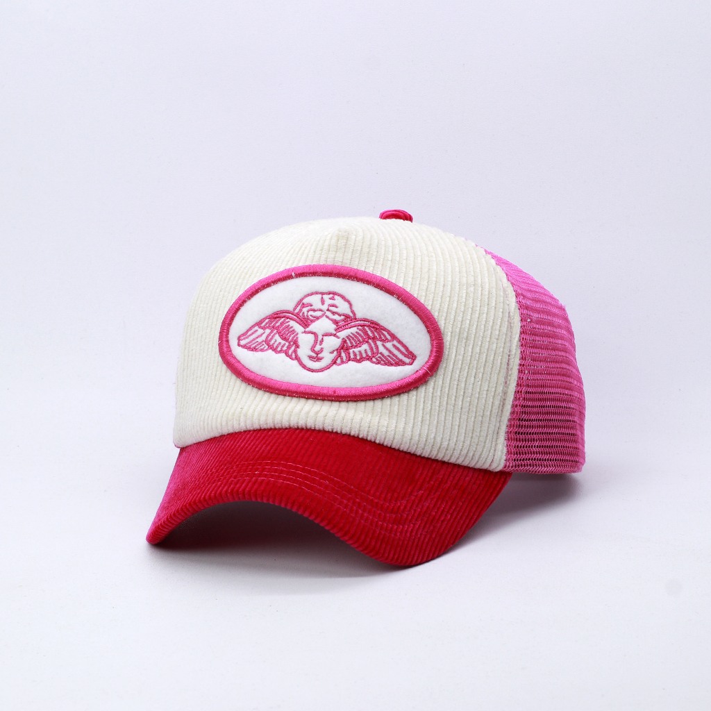 Jual TOPI TRUCKER LIDAH PENDEK BAHAN CORDUROY PINK MIX BW OLIMPUS ...