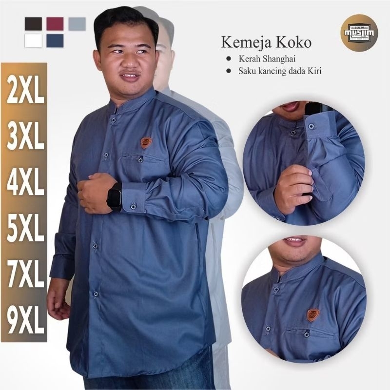Jual koko panjang jumbo oversize xxl xxxxl kemaja panjang size 9xl 7xl 5xl | Shopee Indonesia