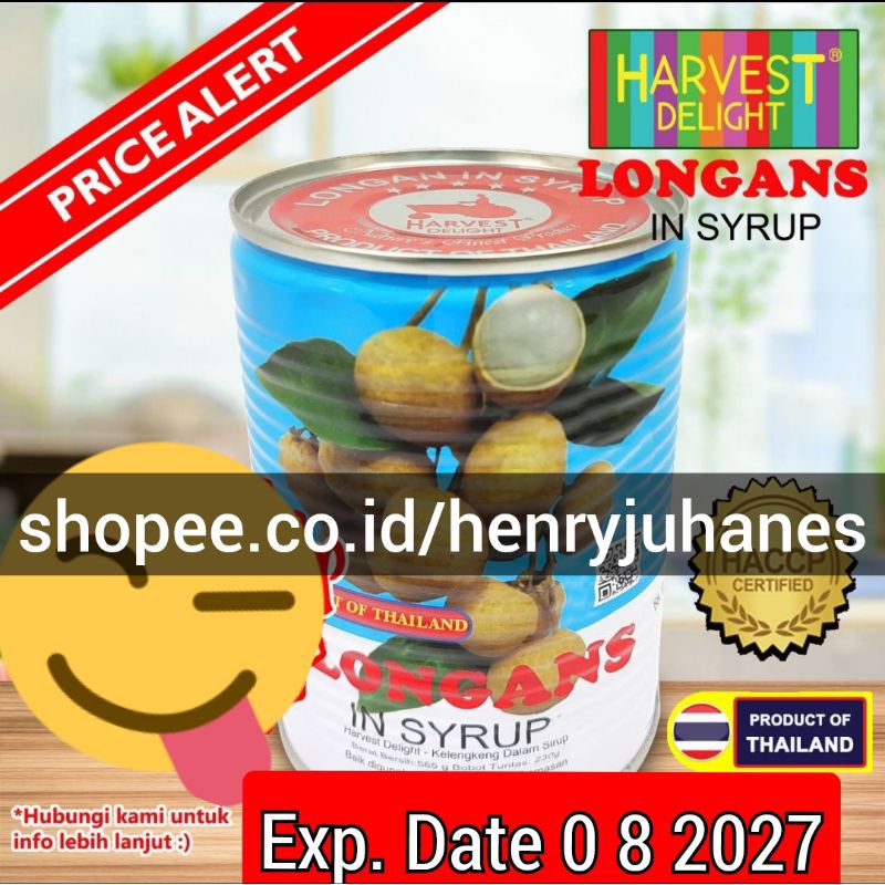 Jual HARVEST brand thailand longan in syrup kaleng / lengkeng kaleng ...