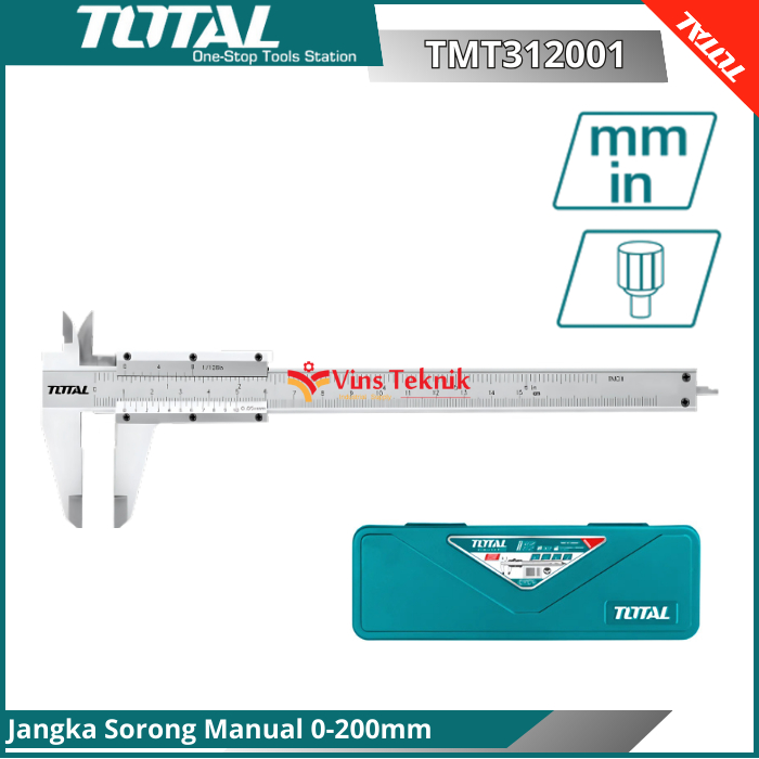 Jual jangka sorong manual TOTAL TMT312001 Vernier Caliper Sigmat ...