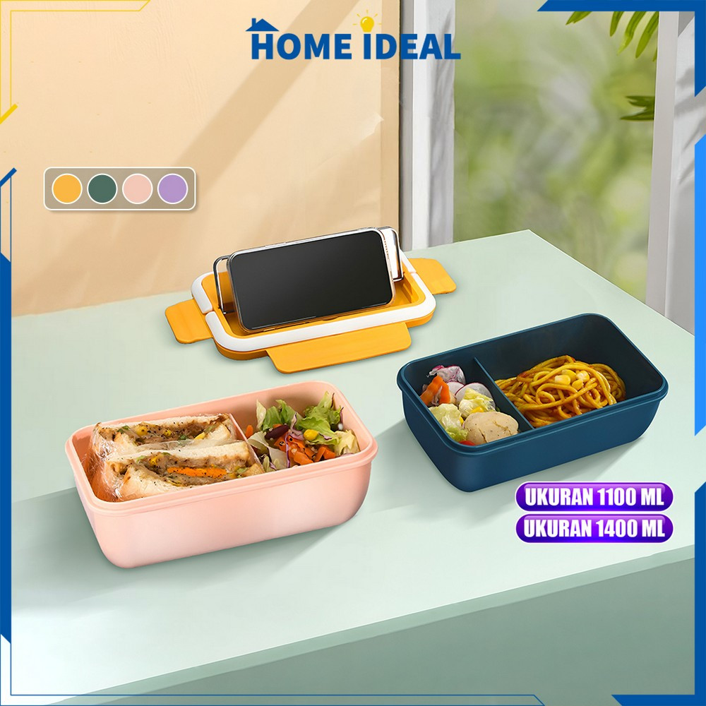 Jual Lunch Box Set Free Sendok Sumpit dengan Pegangan Anti Tumpah / Kotak Tempat Makan BPA Free ...