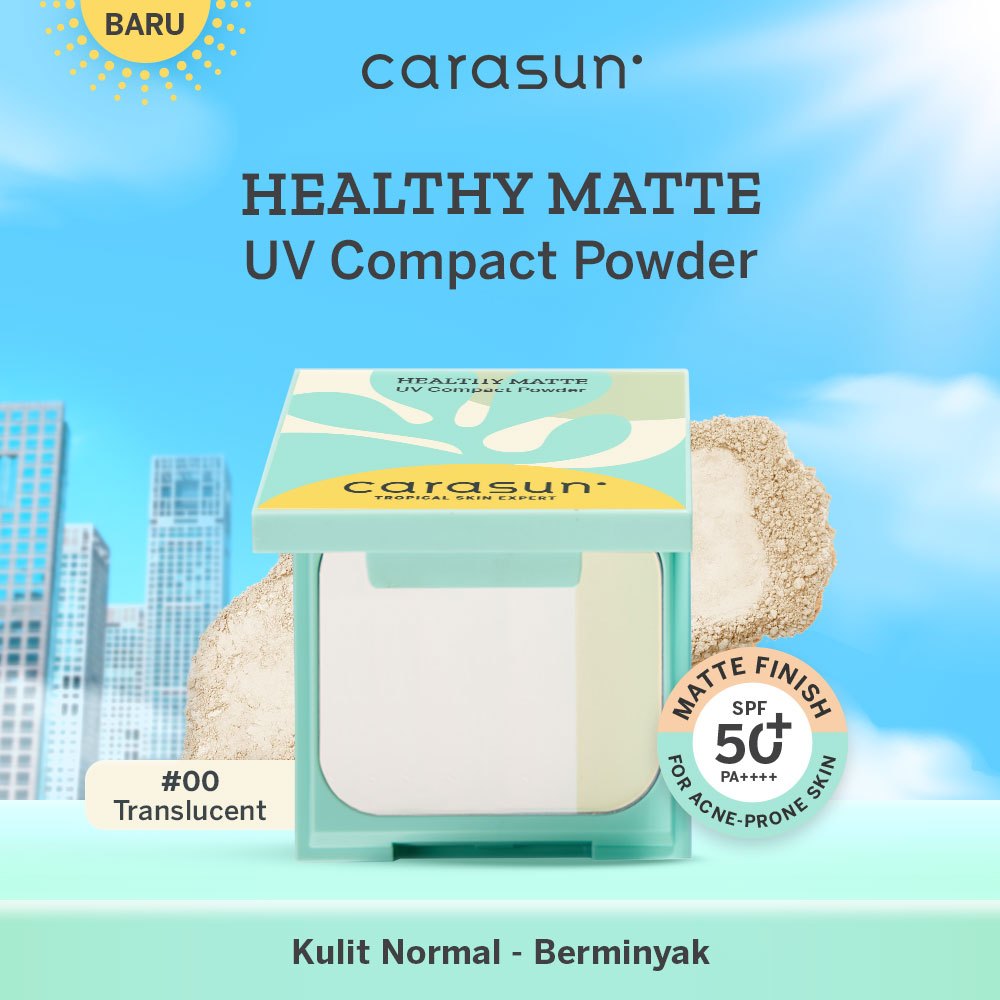 Jual CARASUN Healthy Matte UV Compact Powder - Shade #00 Translucent | Pressed Powder Matte ...