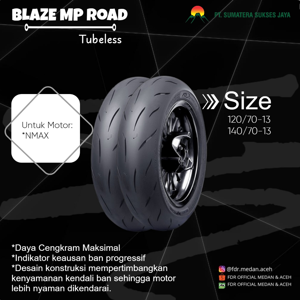 Jual FDR TL BLAZE MP ROAD Ring 13 Ban Motor Tubeless ULTIMATE TIRE ...