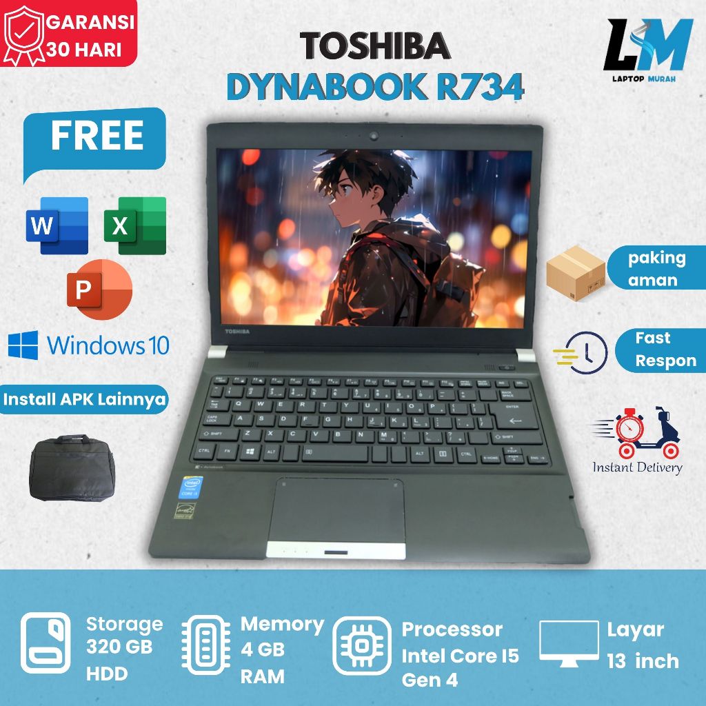 Jual Toshiba Dynabook R734 Intel Core I5 Gen 4 Ram 4gb Hdd 320gb 13inch ...