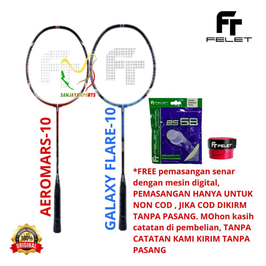 Jual RAKET BADMINTON FELET AEROMARS 10 GALAXY FLARE 10 ORIGINAL ...