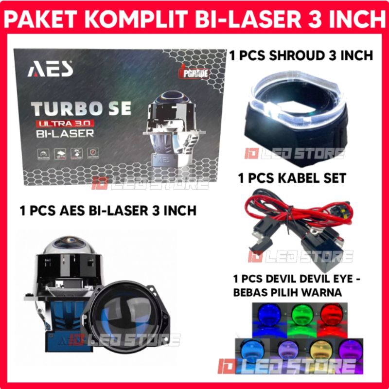 Jual PAKET KOMPLIT BILED AES Turbo Bi-Laser Tir Laser Technology 75 ...