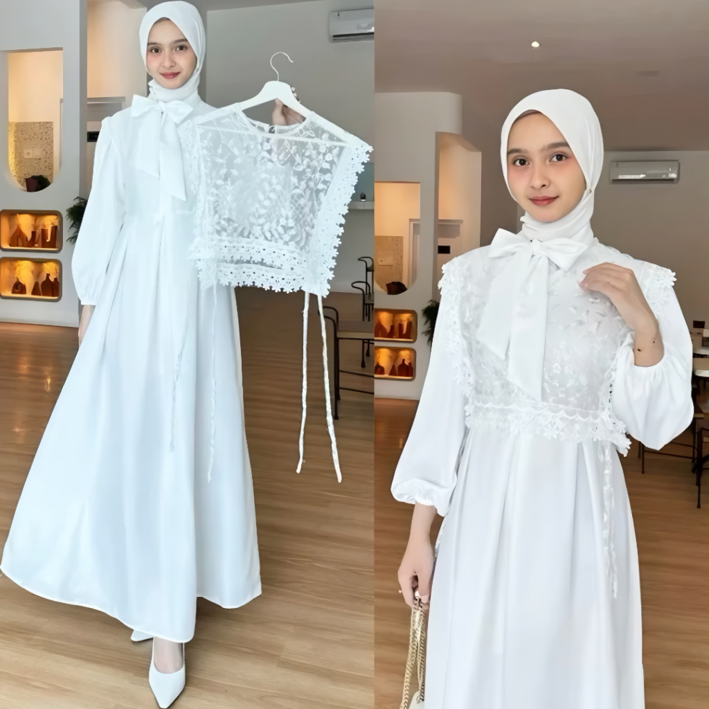 Jual Gamis Muslimah SYAKILA Model Rompi Tille Bordir Oufit Lebaran ...