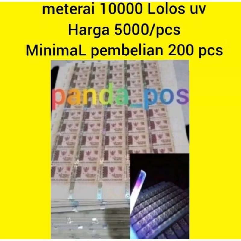 Jual Panda Pos Meterai 10000 Lolos UV Harga 5000/pcs MinimaL Pembelian ...