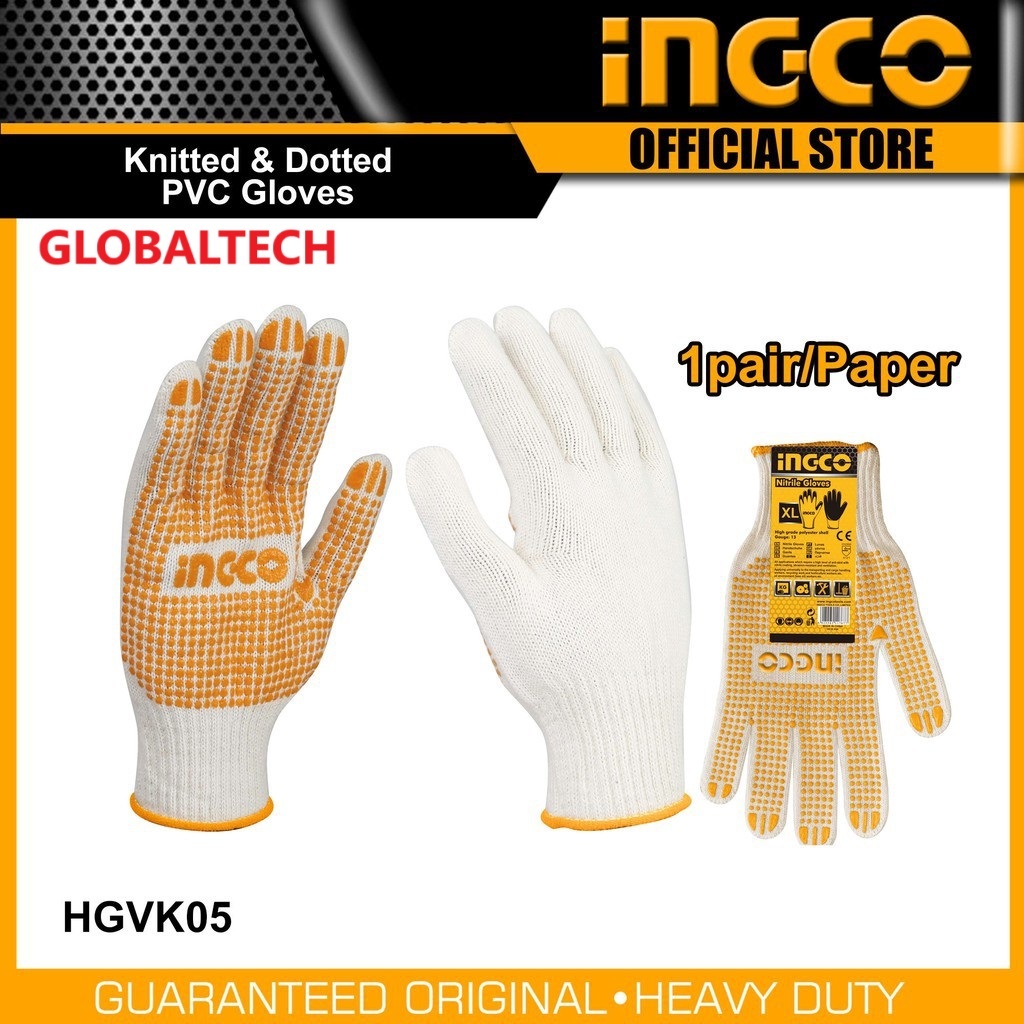 Jual INGCO HGVK05 SARUNG TANGAN BINTIK PUTIH SARUNG TANGAN PROYEK INGCO ...