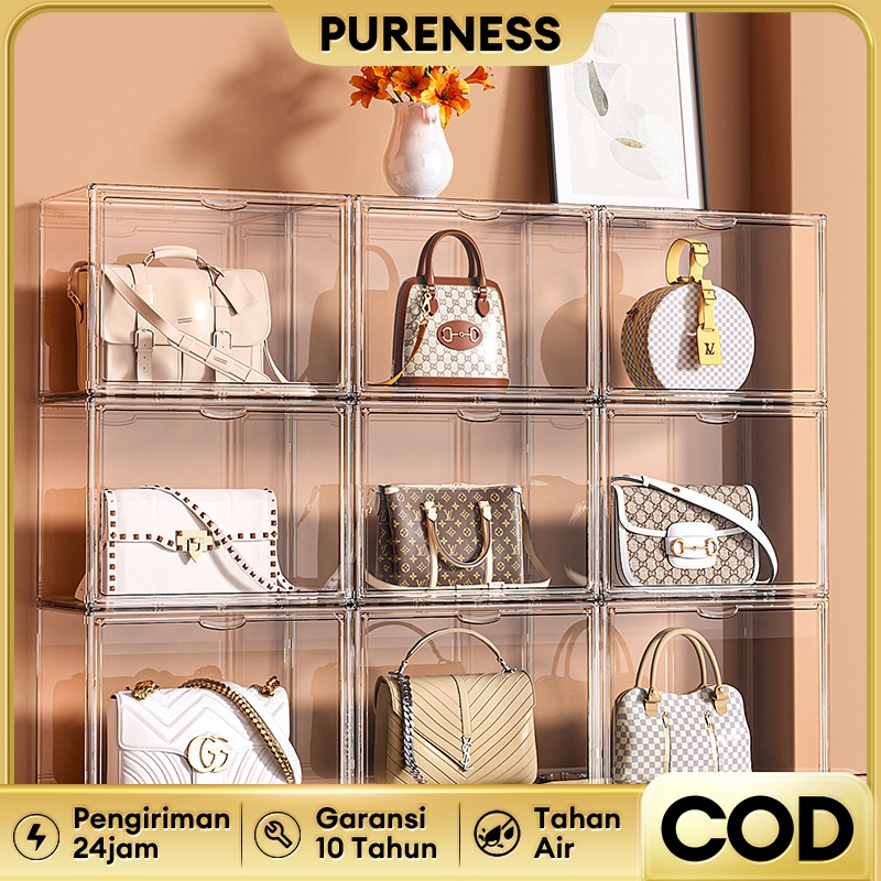 Jual Kotak Tas Transparent Akrilik Storage Display Box XL Kotak ...