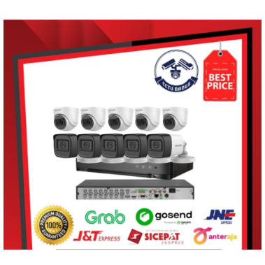 Jual PAKET CCTV HIKVISION 10 KAMERA 5MP/4K UP TO 8MP | Shopee Indonesia