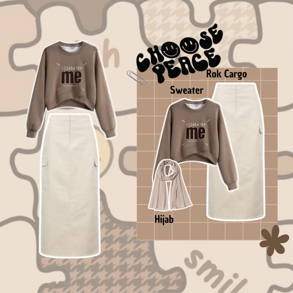 Jual SGC OOTD - outfit kekinian korean style |rok cargo| blouse |jilbab ...