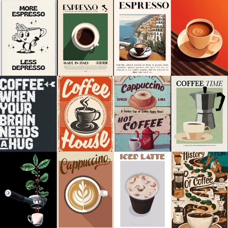 Jual POSTER DINDING WALLPAPER DINDING CAFFE MOTIF COFFEE AESTHETIC ...