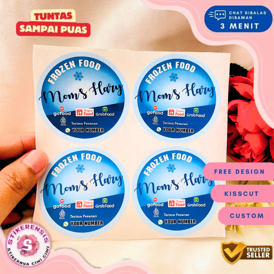 Jual Stikerensis Cetak Stiker Vinyl Frozen Food Sticker Label Makanan ...
