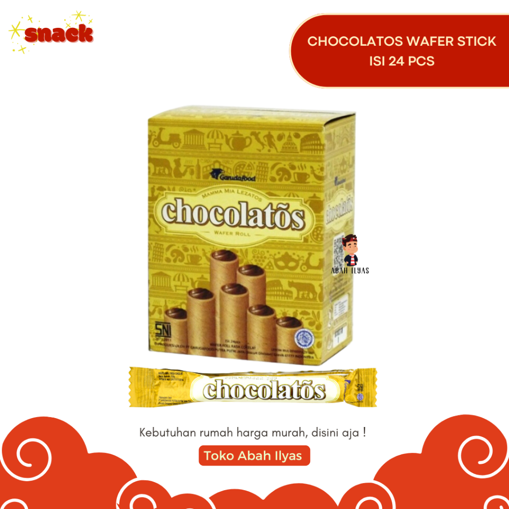 Jual Chocolatos Wafer Roll Cokelat Stick Box isi 24 Pcs | Shopee Indonesia