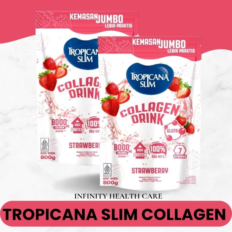 Jual Tropicana Slim Collagen Drink Strawberry 200 gram | 800 gram ...