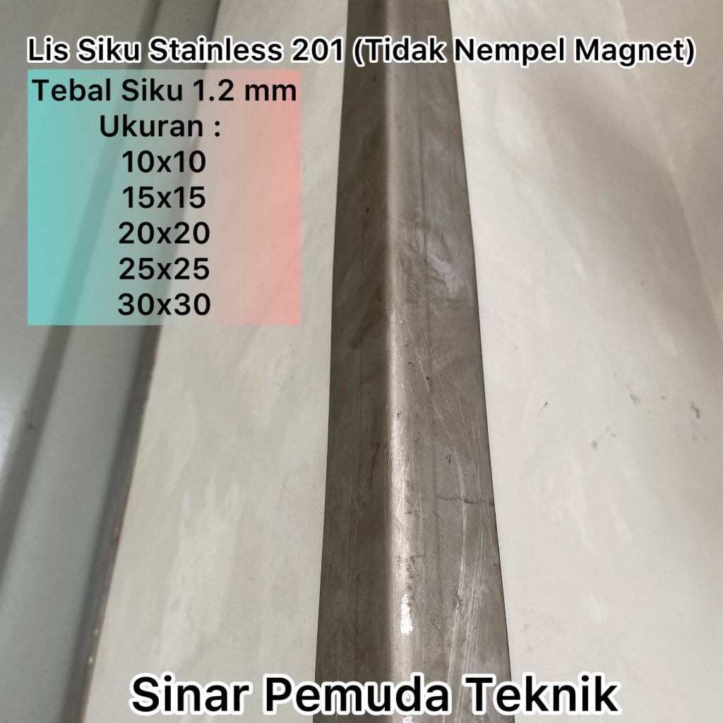 Jual Lis Siku Stainless Steel Tebal 1,2 mm Panjang 2 Meter | Shopee ...