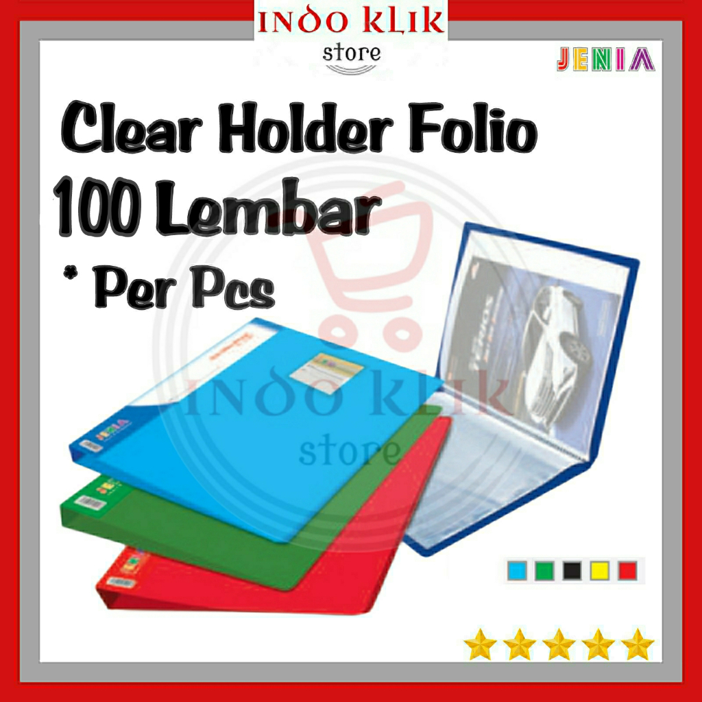 Jual Clear Holder JENIA Folio 100 Kantong / Map Plastik Album Rapot 100 ...