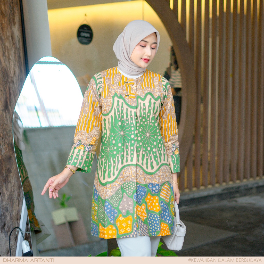 Jual DHARMA ARTANTI | Tunik Batik Motif Kembang Langit Lapis Trikot ...