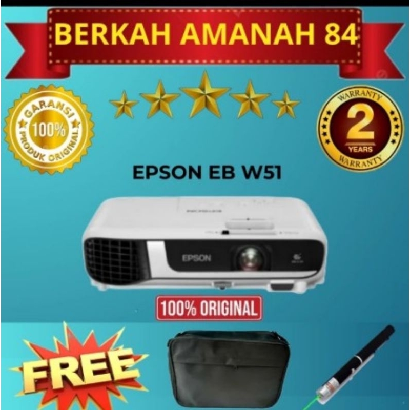 Jual PROYEKTOR EPSON EB W51 WXGA 4000 LUMENS HDMI | Shopee Indonesia
