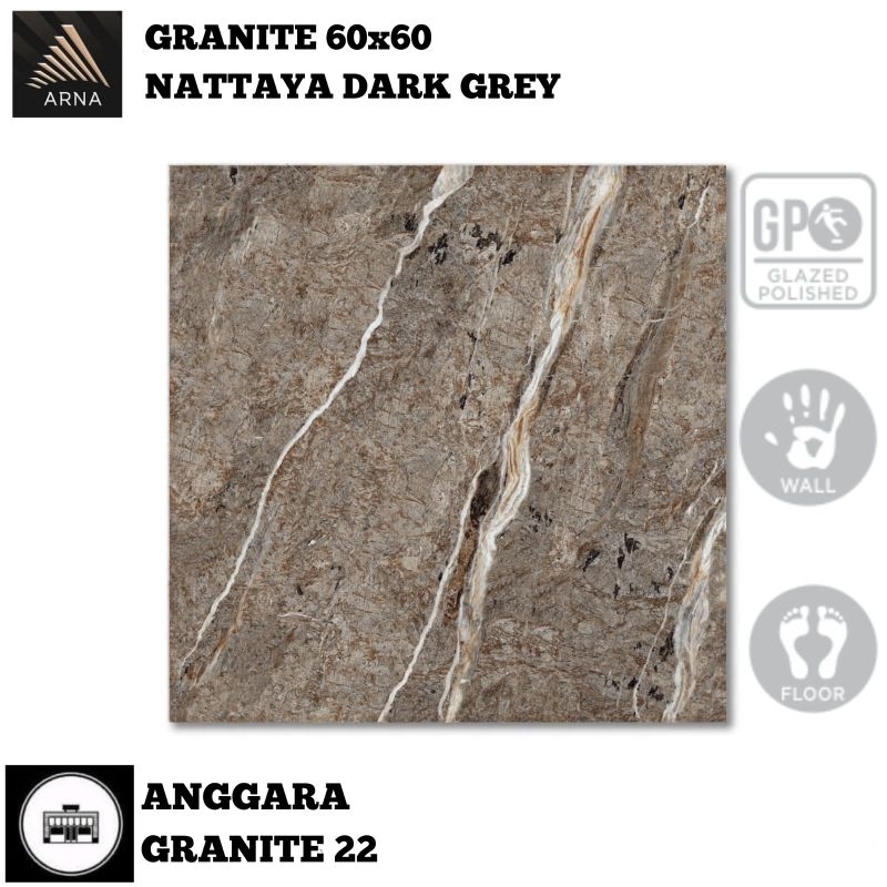 Jual Granit 60x60 Arna Nattaya Dark Grey | Shopee Indonesia