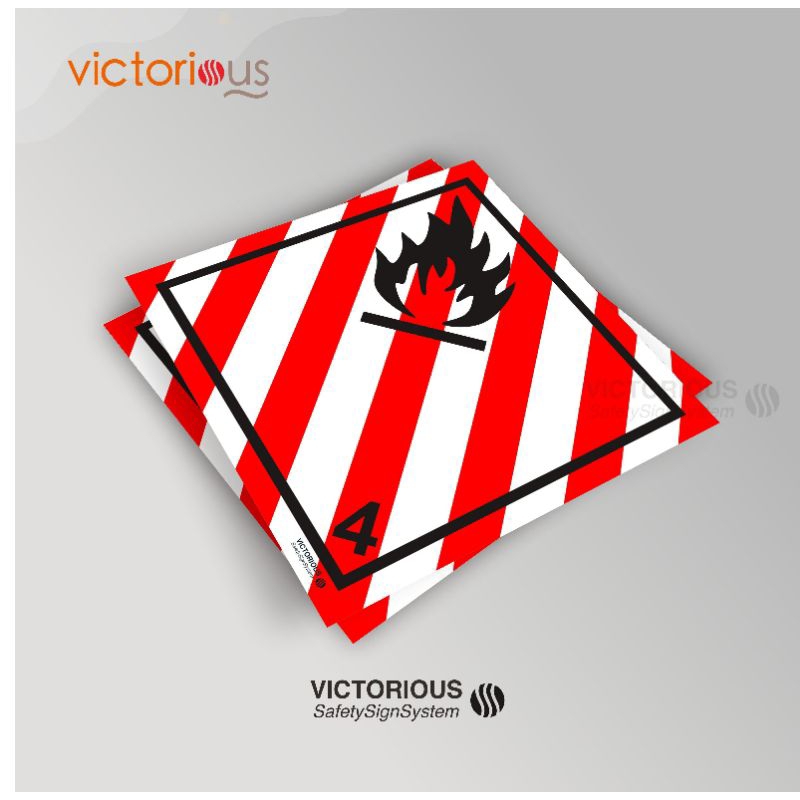 Jual Sticker Hazmat Label Limbah B3 Simbol Padatan Mudah Terbakar ...