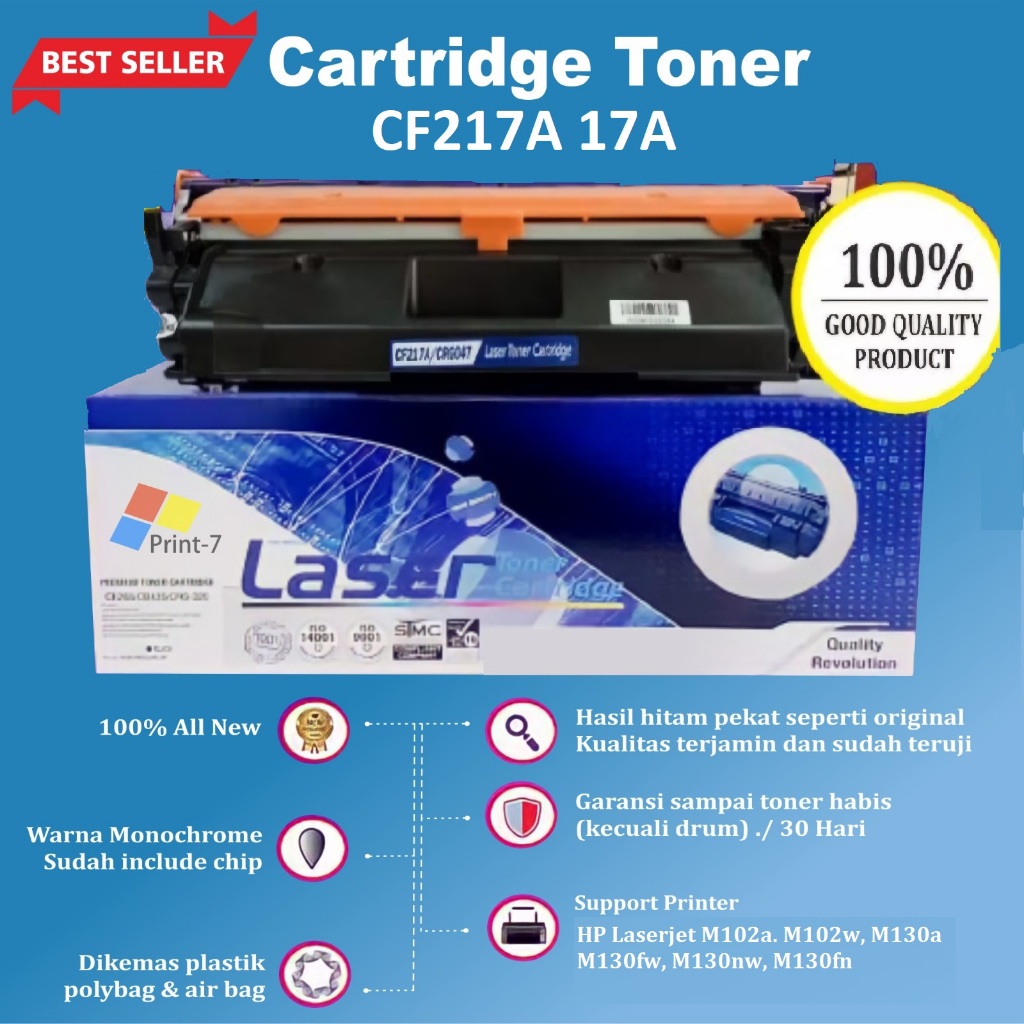 Jual Toner Cartridge Compatible CF217A 17A Printer HP M102 M130 New ...