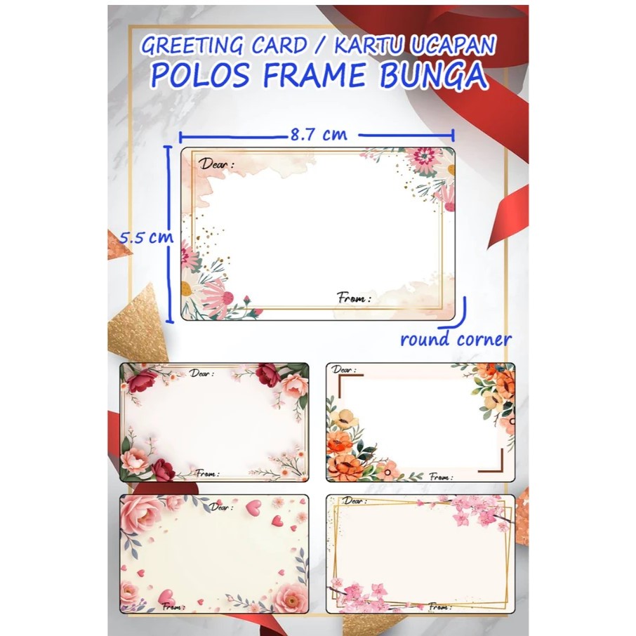Jual Kartu Ucapan Polos Frame Bunga | Shopee Indonesia