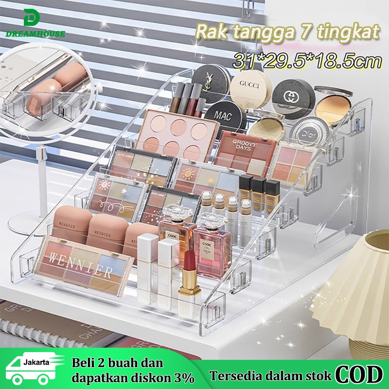 Jual Rak Akrilik 7 Tingkat / Rak kosmetik / K42 Rak Kosmetik Acrylic ...