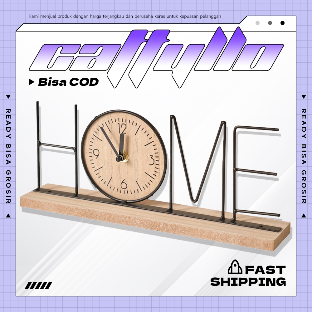 Jual Jam Duduk Meja Unik Jam Kayu Jam Aesthetic Scandinavian Wood ...