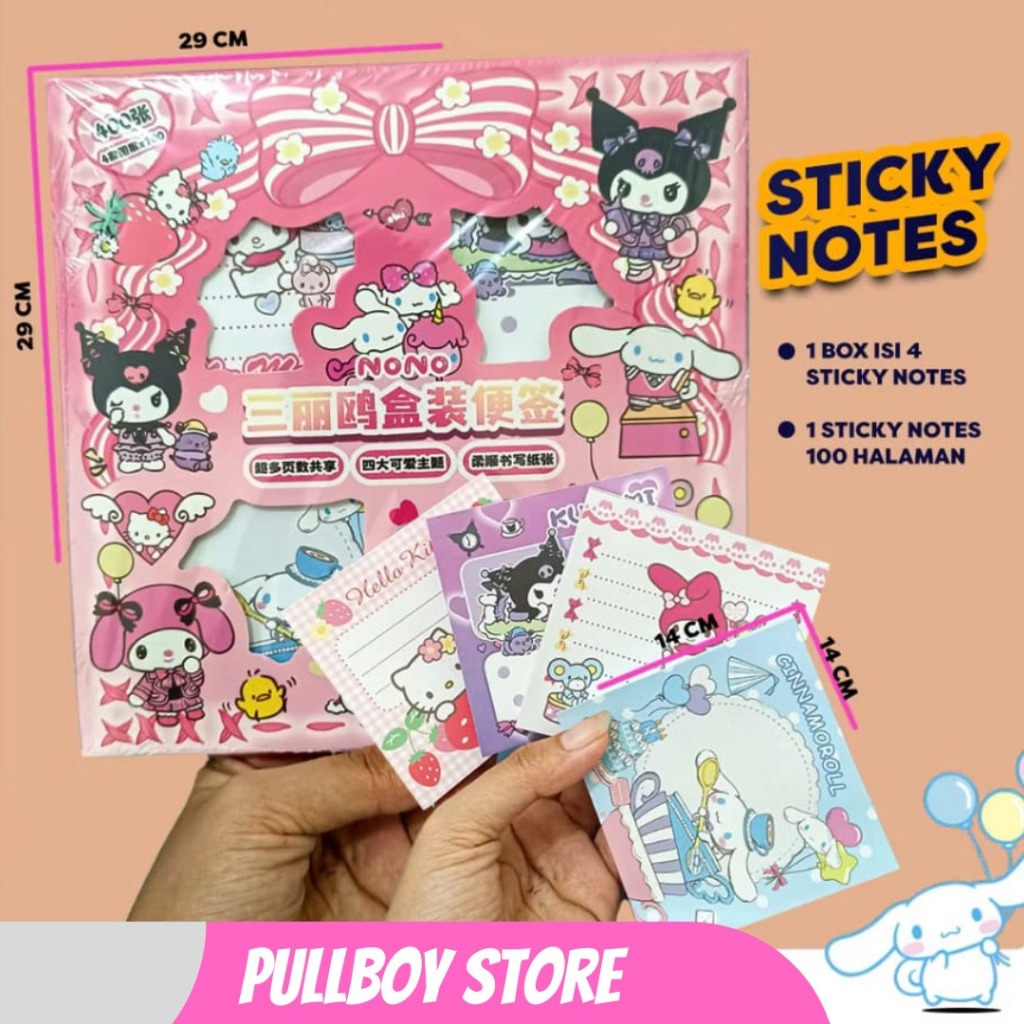 Jual Tempelan Kertas Catatan Lucu Sticky Notes Aesthetic Motif Sanrio ...