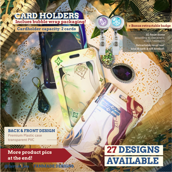 Jual ID Card Holder GENSHIN (+ FREE Retractable resin vision) Photocard ...