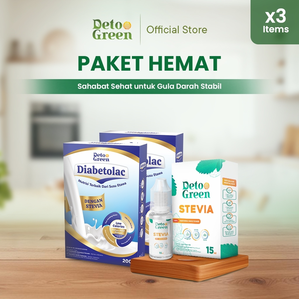 Jual [ GMV ] (BUNDLING) Diabetolac dan Detogreen Stevia Susu Kambing ...