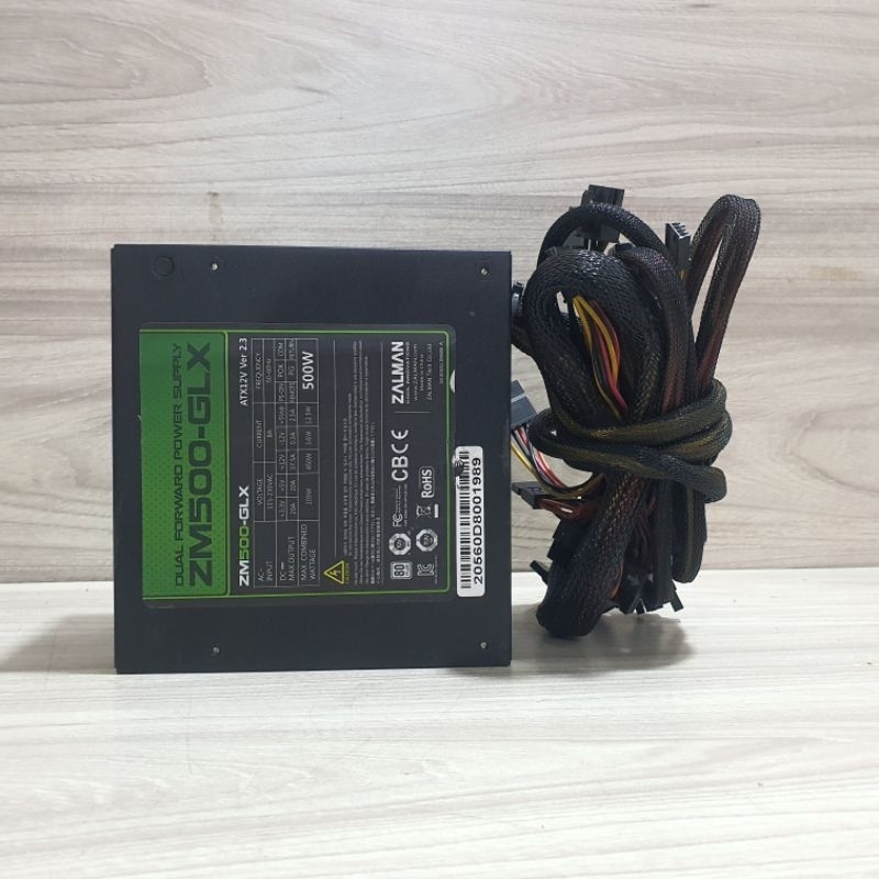Jual PSU ZALMAN DUAL FORWARD POWER SUPPLY ZM500-GLX 500WATT 80 ...