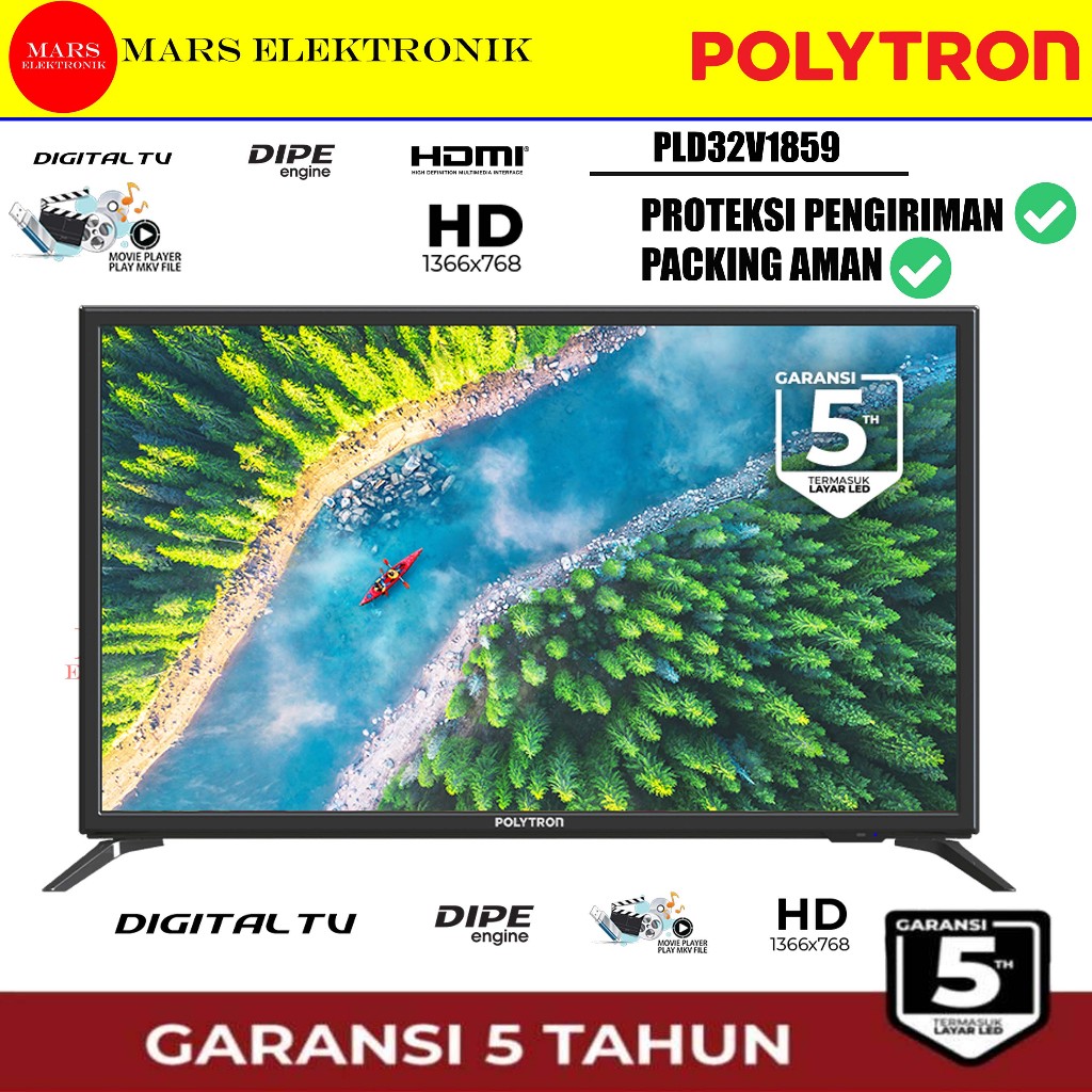Jual TV LED POLYTRON PLD32V1853 - 32 INCHI - DIGITAL TV POLYTRON PLD 32 V 1853 - READY | Shopee ...