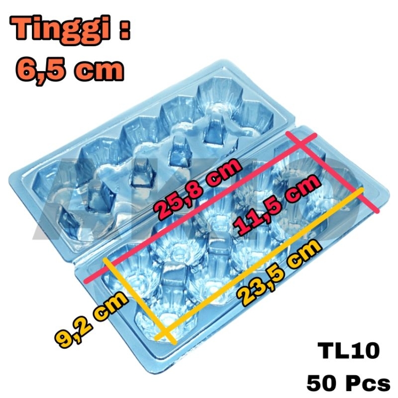 Jual Mika Telur Isi 10 Egg Tray GLX TL10 50 Pcs Bening | Shopee Indonesia